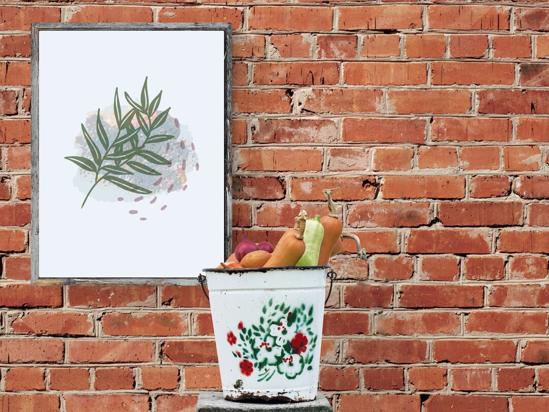 Living Room Wall Boho Art, Home Decor Gift, Houseplant Paintings, Plant ...