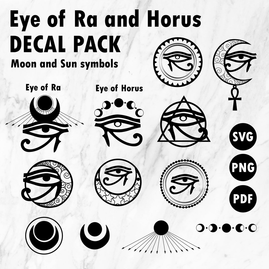 Eye of Ra & Horus SVG Bundle: Egyptian Decal Designs (digital Download ...