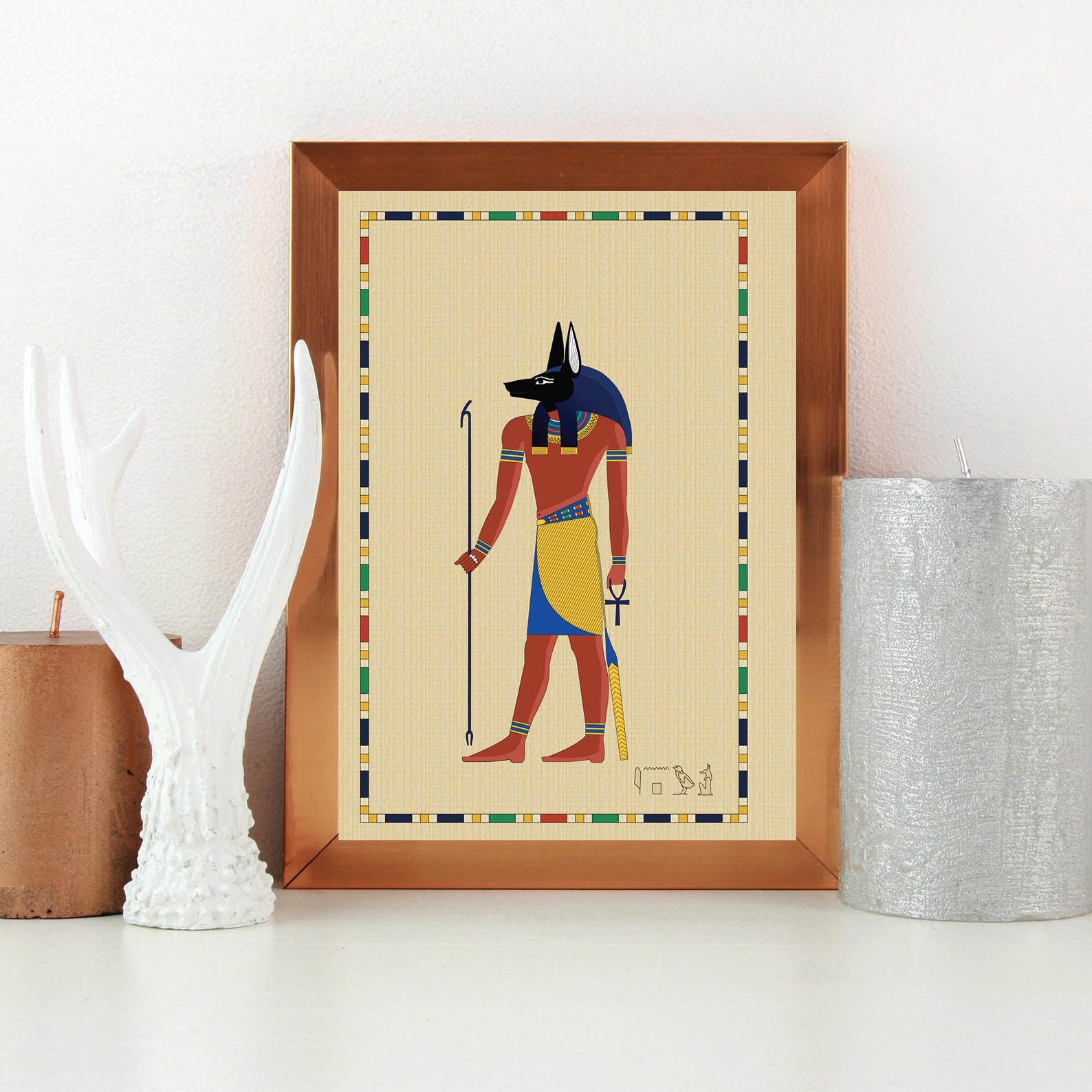 Egyptian Gods Print (set of 6) Anubis, Bastet, Horus, Osiris, Sobek ...