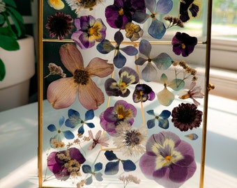 Pressed Flower Frame, Botanical Art Frame, Pressed Dried Flower Frame ...