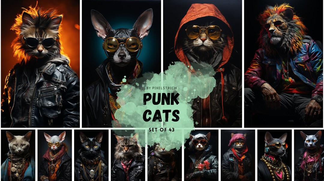 Punk Cats | 43 High-resolution Digital Artworks for Download | the Punk ...