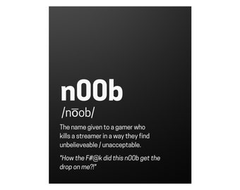 Noob Definition Poster - Etsy