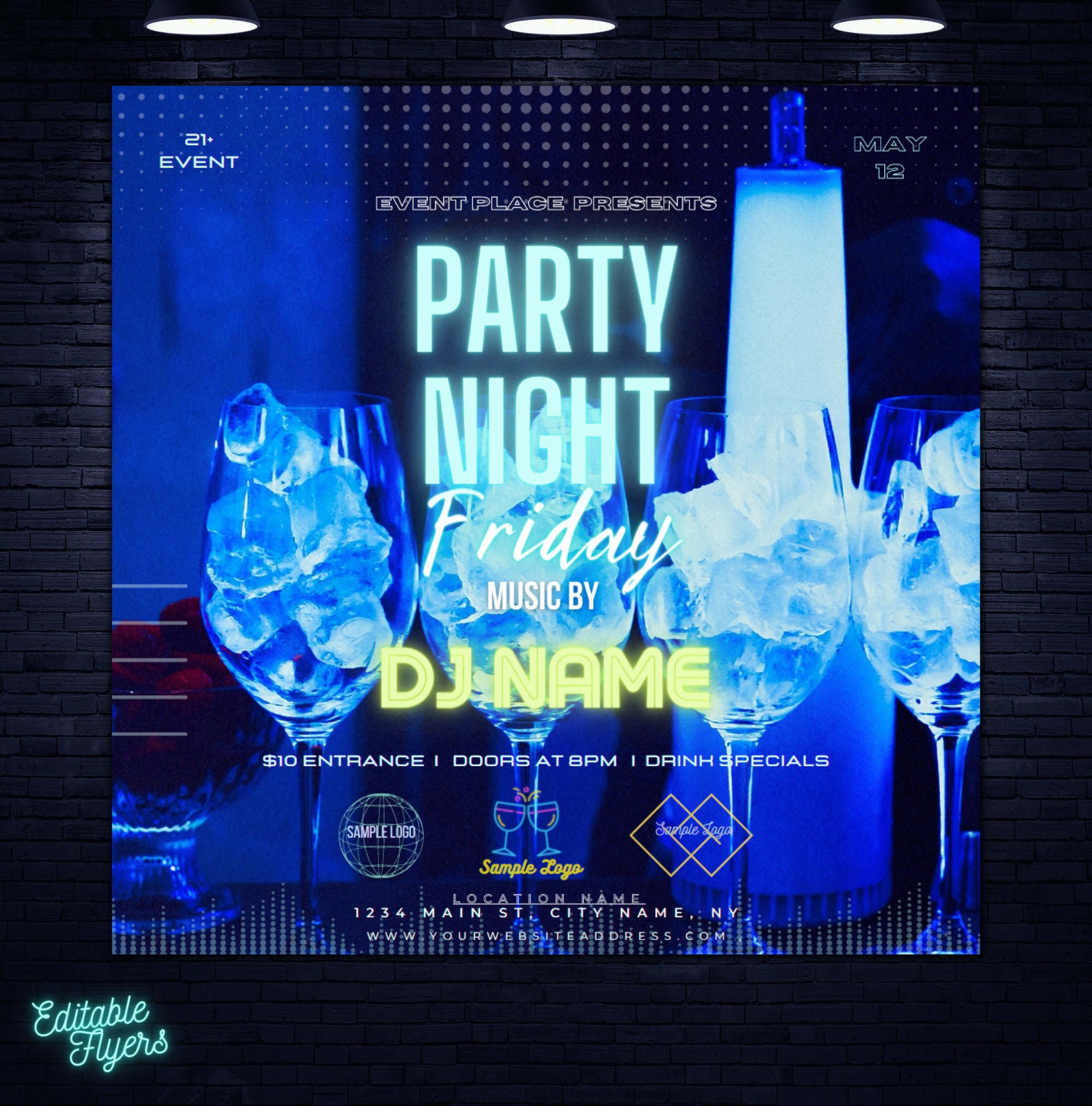 Editable Party Flyer Template - DJ Flyer, Party Flyer, Club Flyer ...