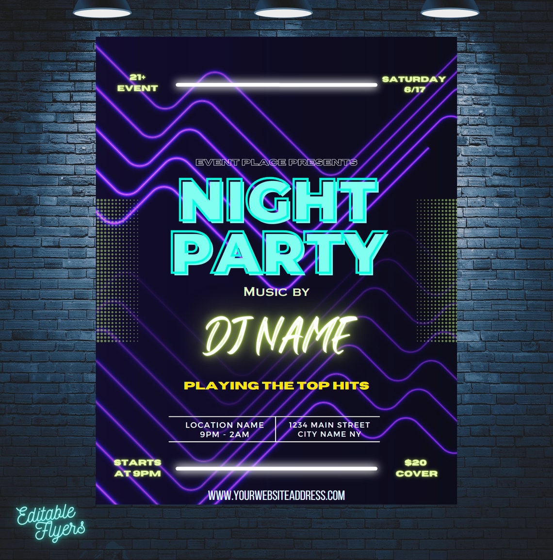 Editable Flyer Template for Party Events Club Flyer, DJ Flyer Edit in ...