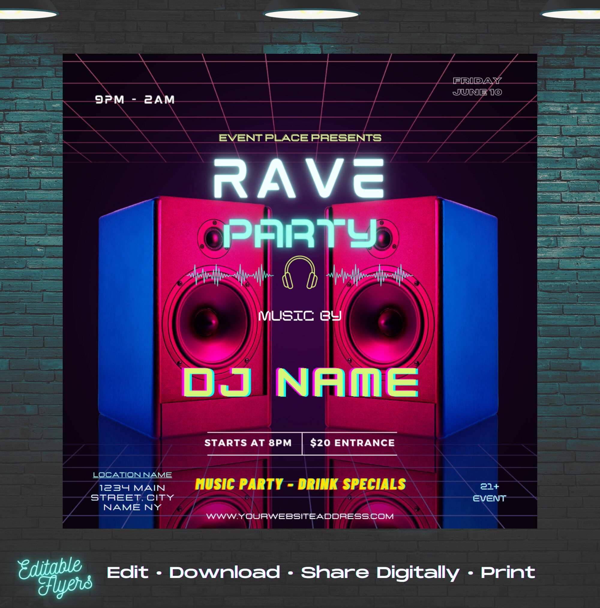 Rave Flyer Templates Free