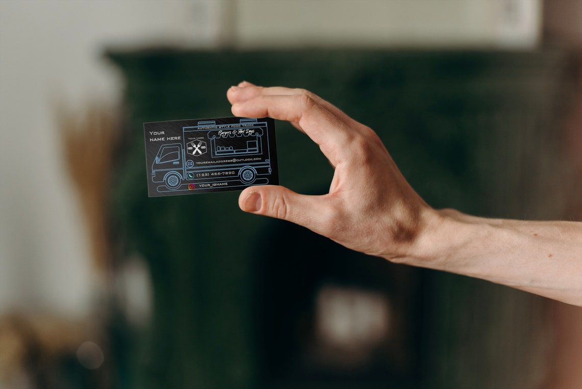 Editable Business Card for Food Truck or Catering - Edit in Canva ...