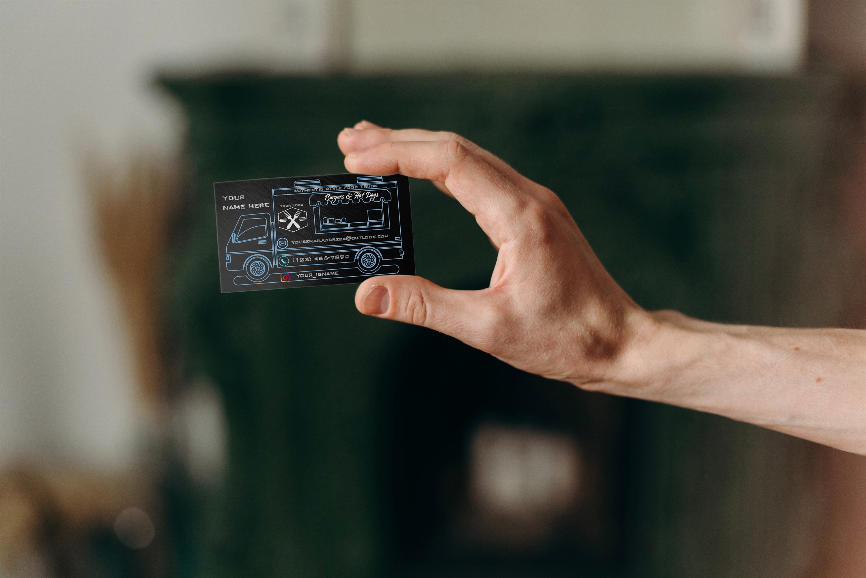 Editable Business Card for Food Truck or Catering - Edit in Canva ...