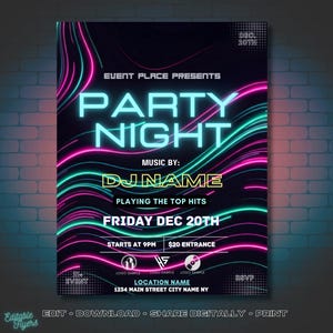 Editable Party Flyer, Bundle Pack, DJ Flyer, Party Event Flyer, Social ...