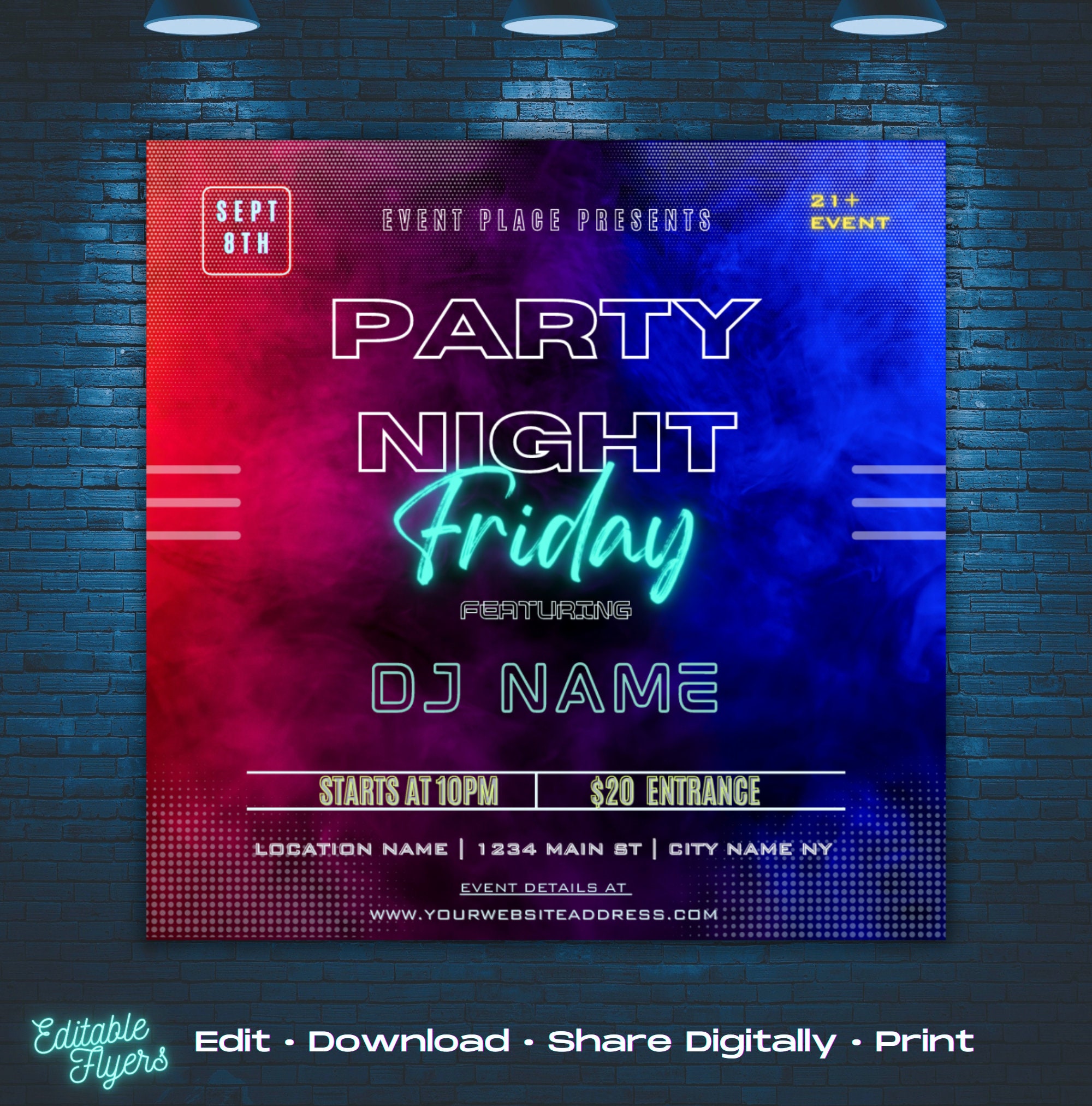 Editable Party Flyer, Bundle Pack, DJ Flyer, Party Event Flyer, Social ...