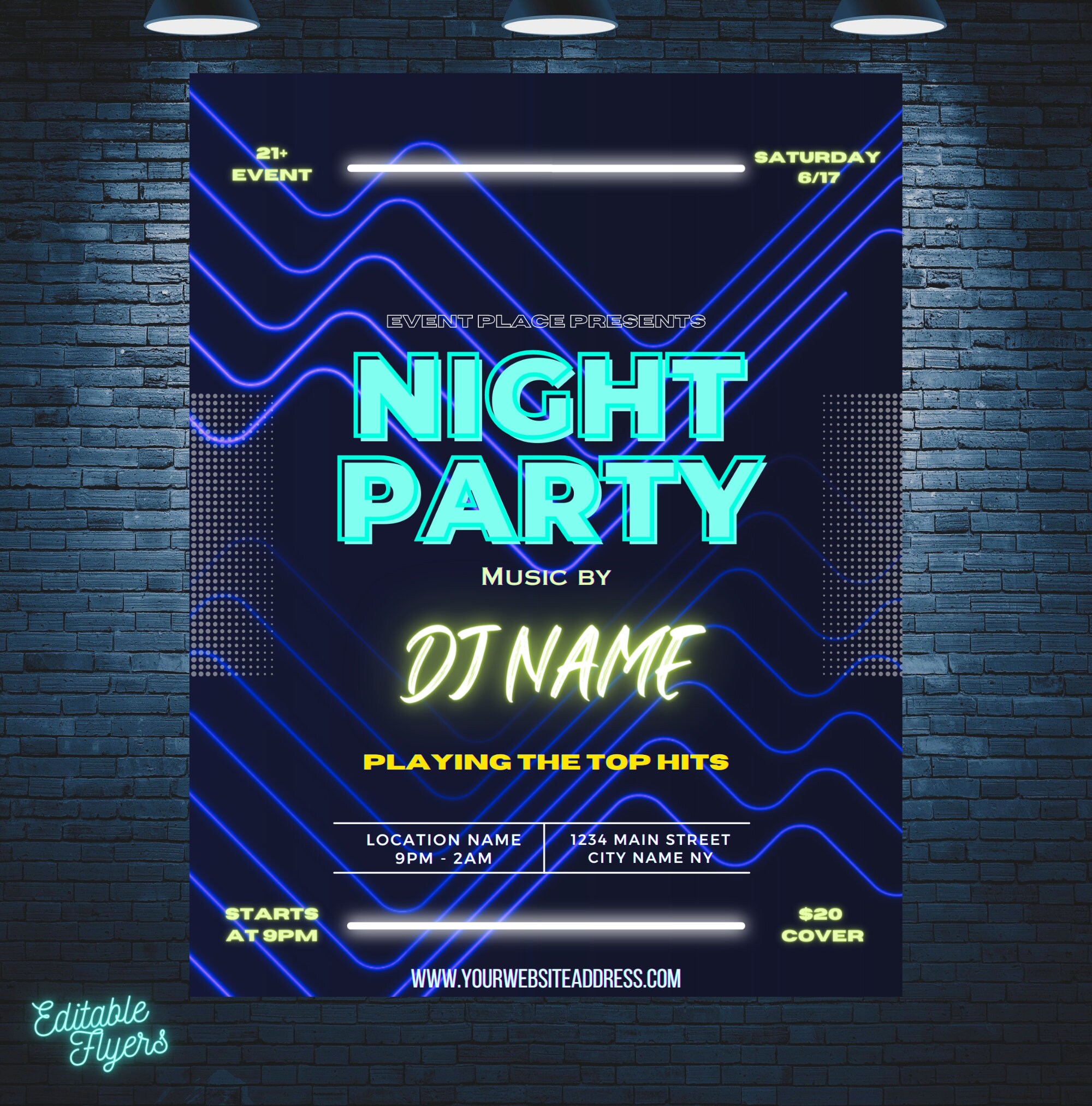 Editable Flyer Template for Party Events - Club Flyer, DJ Flyer - Edit ...