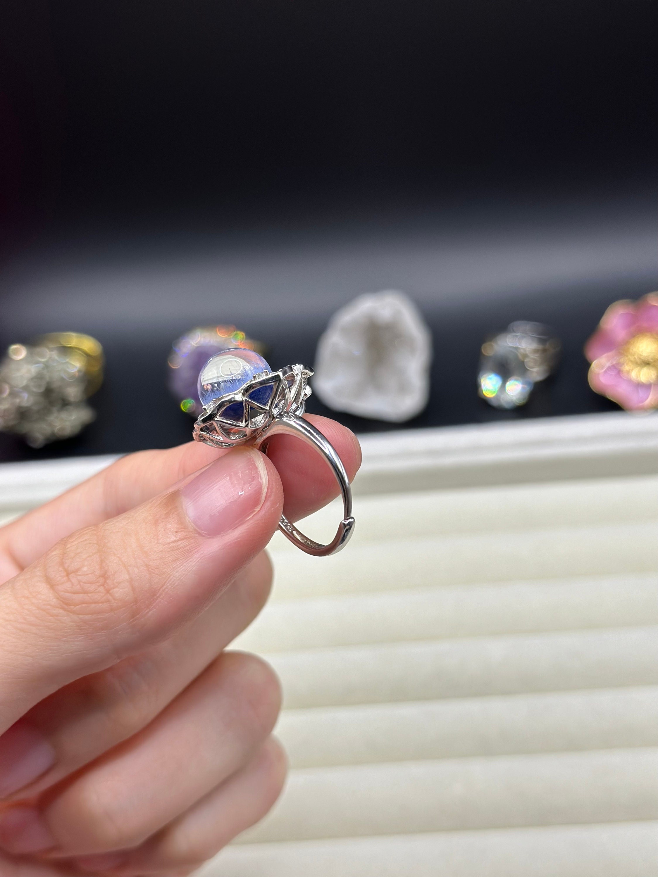 Natural Blue Dumortierite Ring/ Pendant, 925 Sterling Silver. - Etsy