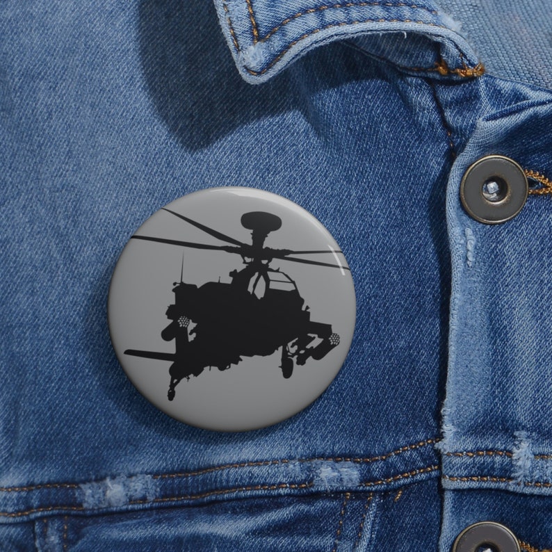 AH-64 Apache Helicopter Custom Pin Buttons - Etsy