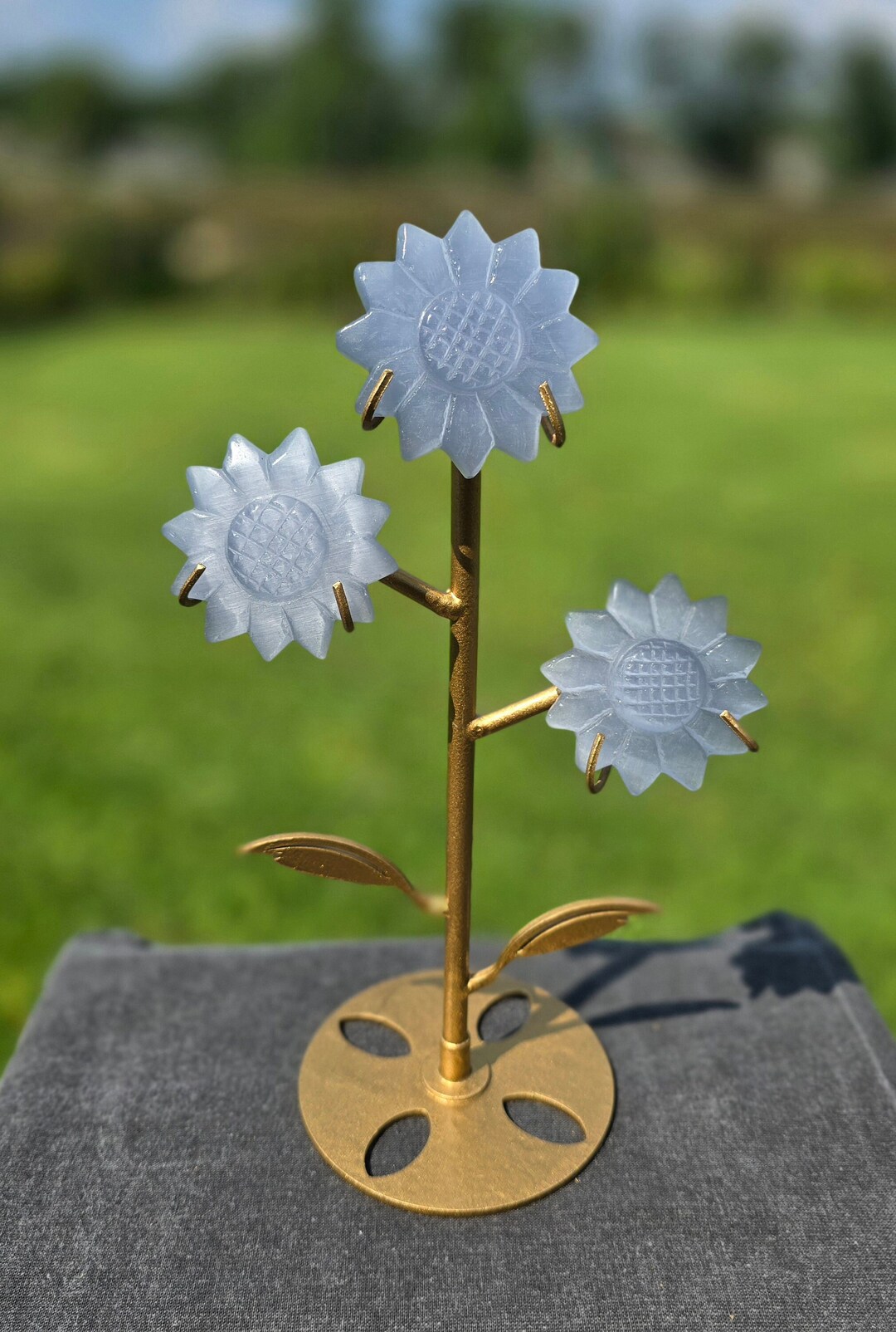 Periwinkle Blue Cat Eye Selenite Crystal Flowers - Etsy