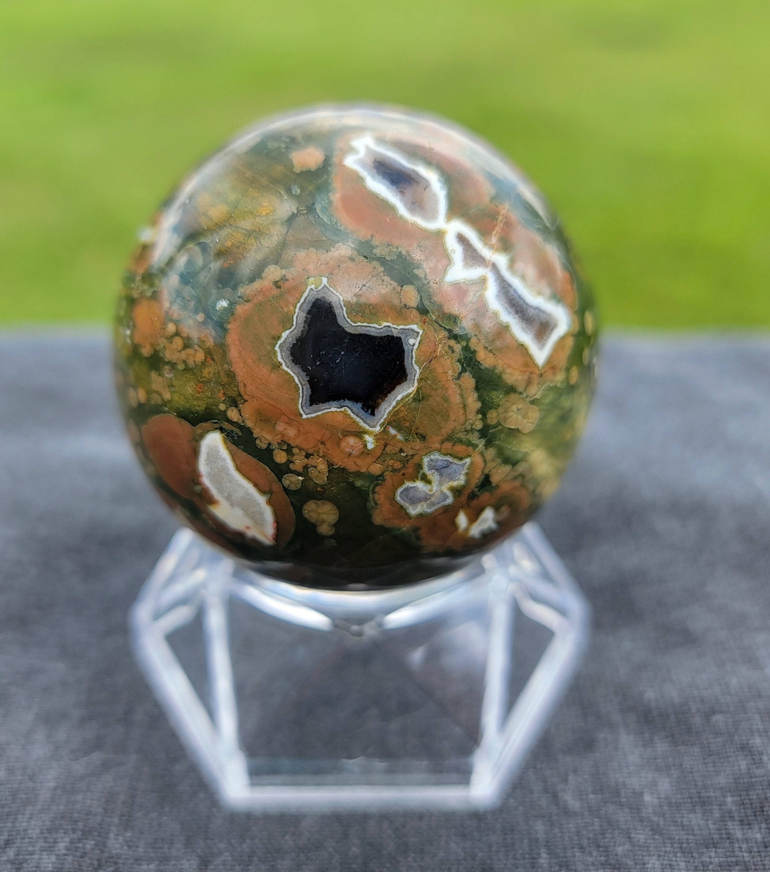Rainforest Rhyolite Crystal Sphere - Etsy
