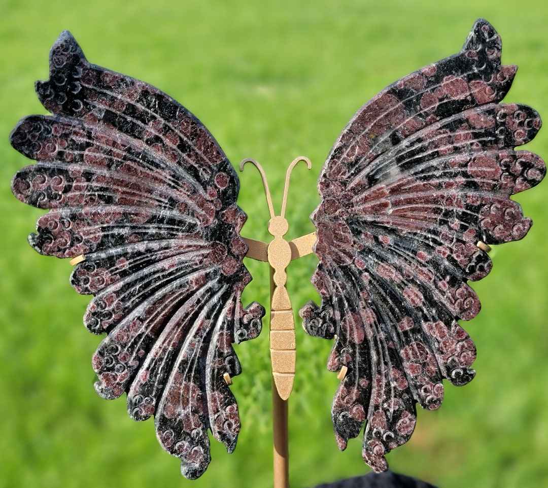 Garnet With Astrophyllite Fireworks Stone Crystal Butterfly - Etsy