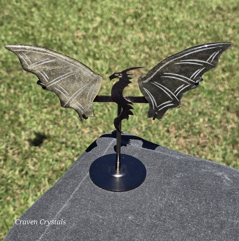 M** Golden Obsidian Crystal Dragon Wings - Etsy