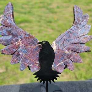 Red Plume Agate Crystal Bird Wings - Etsy