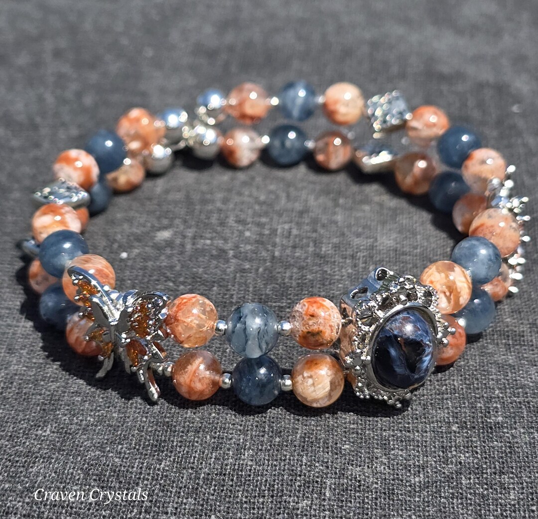 Blue & Orange Snow Phantom Quartz and Pietersite Custom Crystal ...