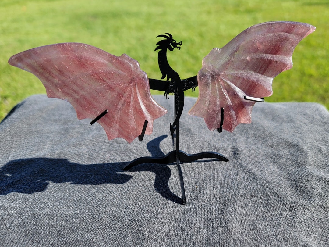 Strawberry Quartz Crystal Mini Dragon Wings - Etsy