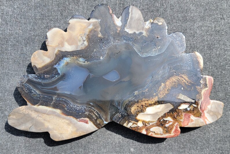 Volcano Agate Crystal Shell on Mermaid Stand - Etsy