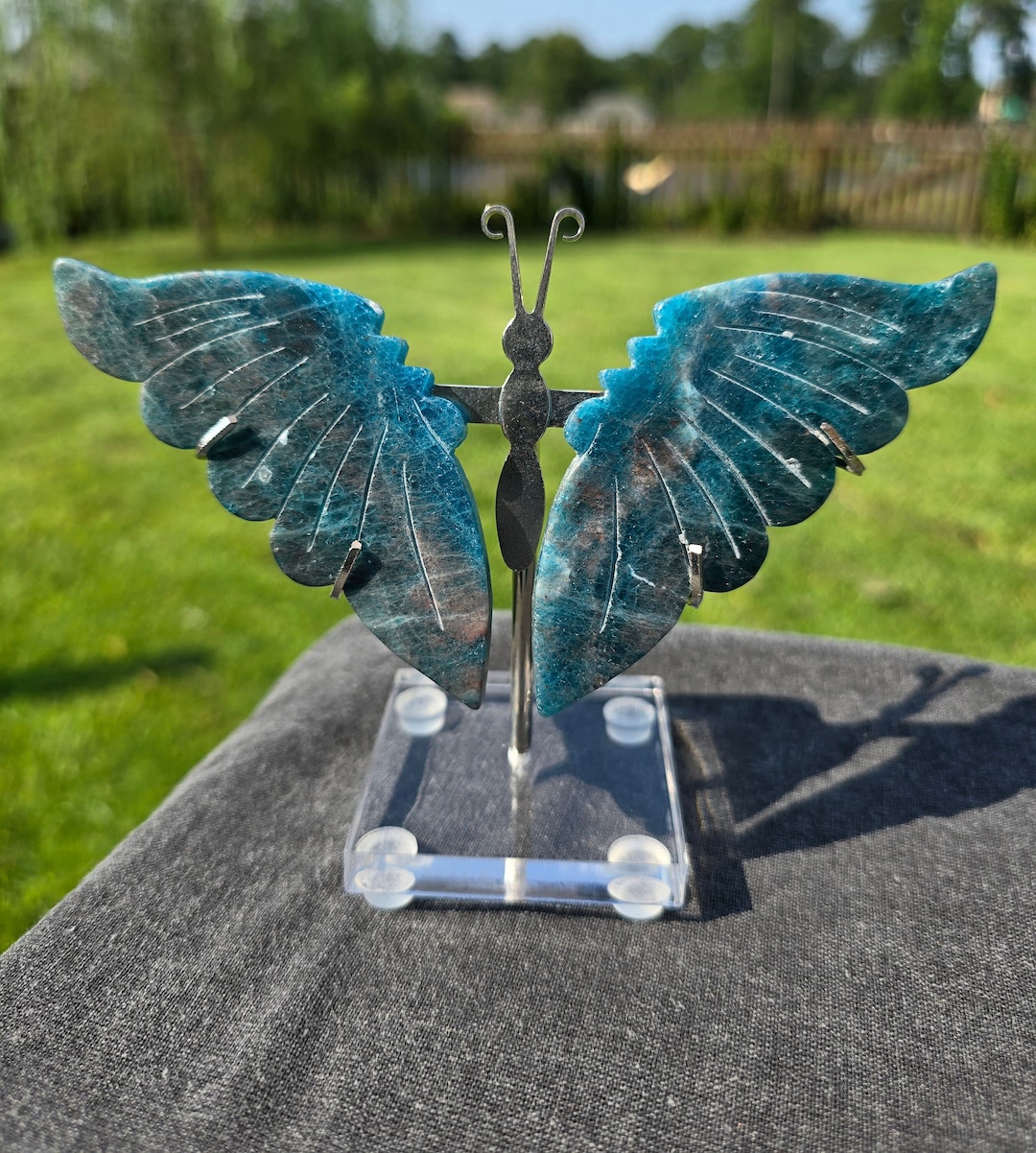 Blue Apatite Crystal Butterfly Wings - Etsy