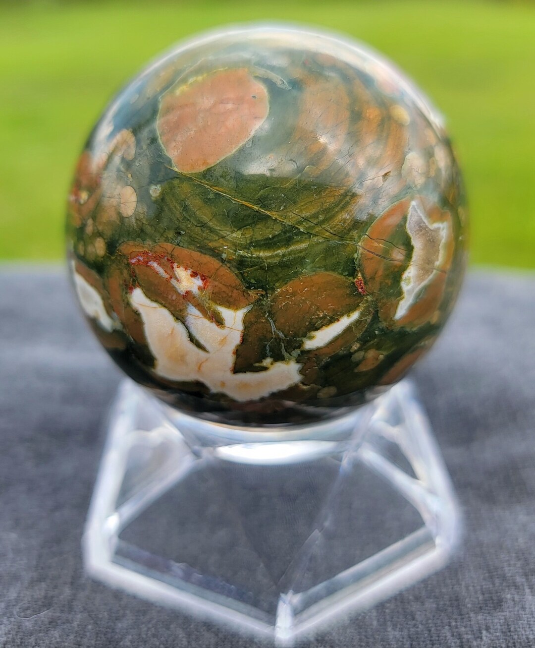Rainforest Rhyolite Crystal Sphere - Etsy