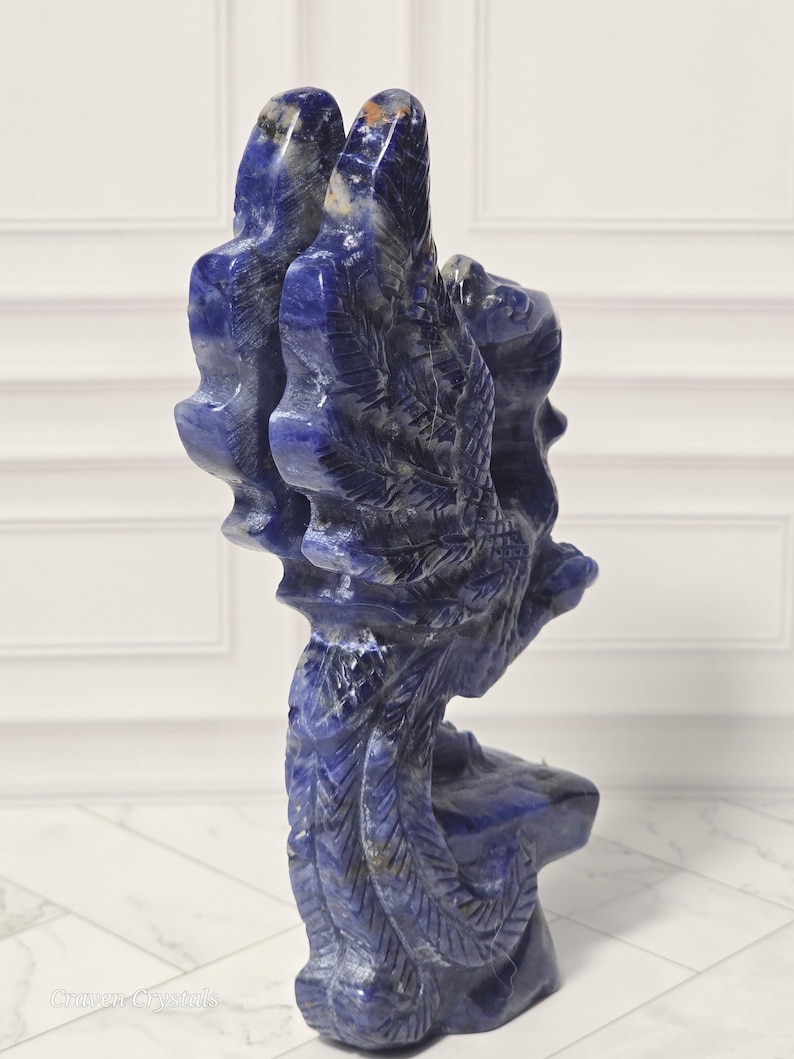 Sodalite Crystal Phoenix Carving - Etsy