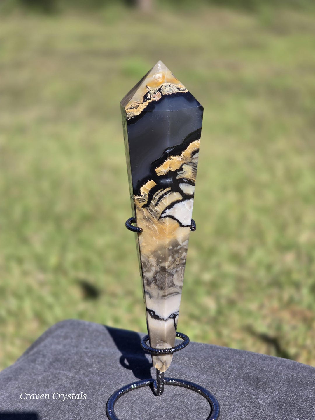 Volcano Agate Crystal Wand - Etsy