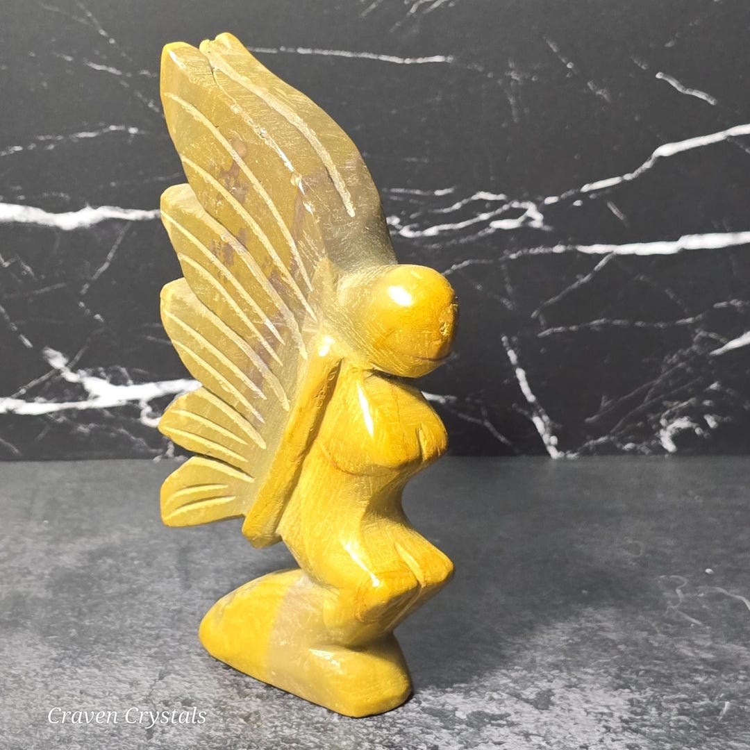 Yellow Mookaite Crystal Fairy Carving - Etsy