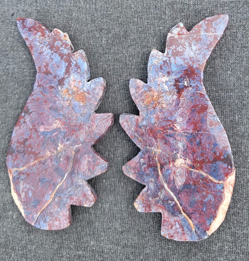 Red Plume Agate Crystal Bird Wings - Etsy