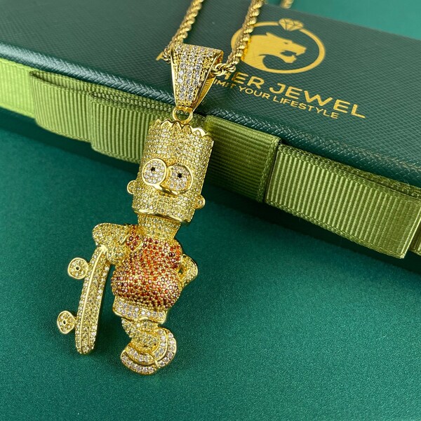 Gold Bart Simpson Pendant - Etsy