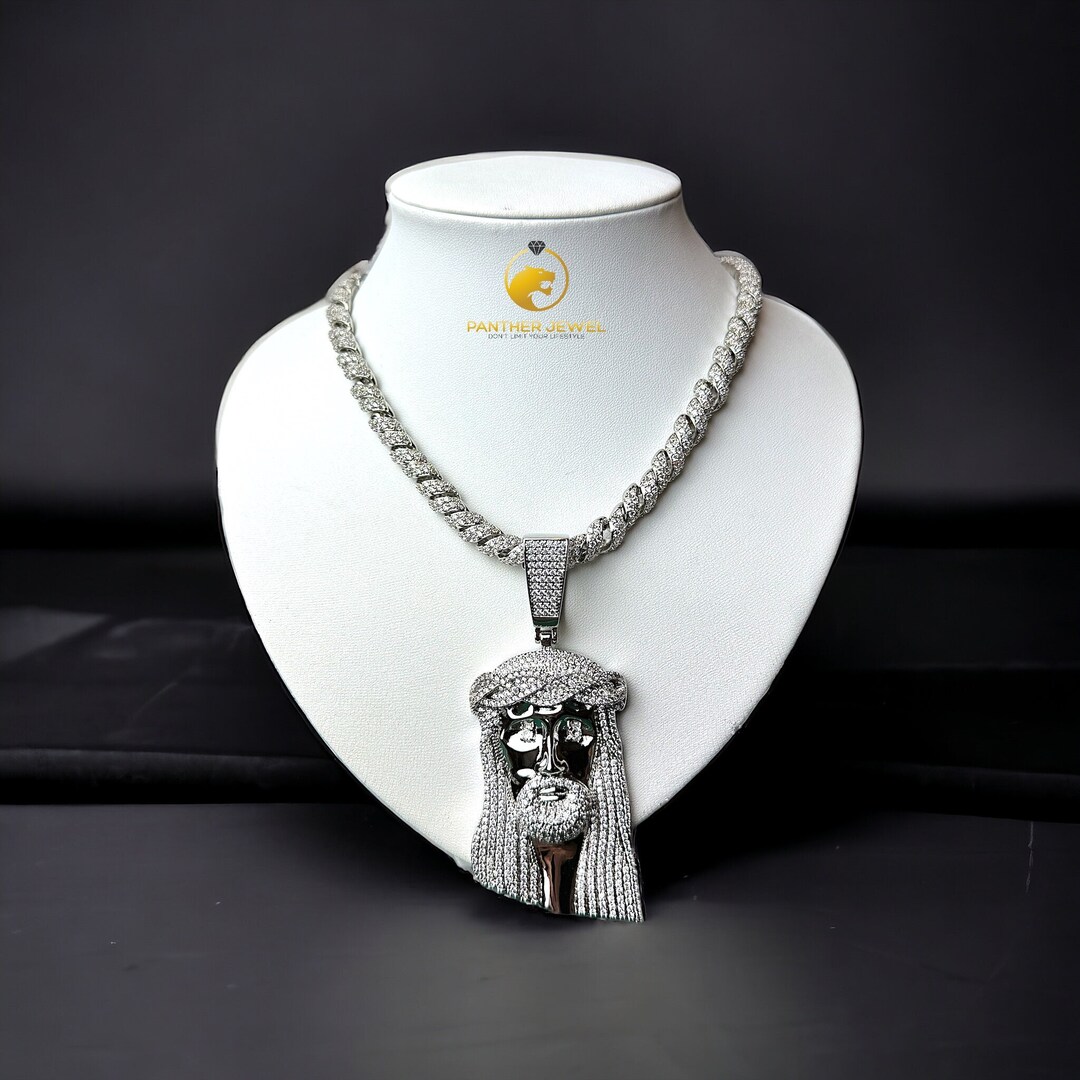 Hip-hop Chain Fully Iced Out Rope Lab CZ Diamonds Prong Settings Jesus ...