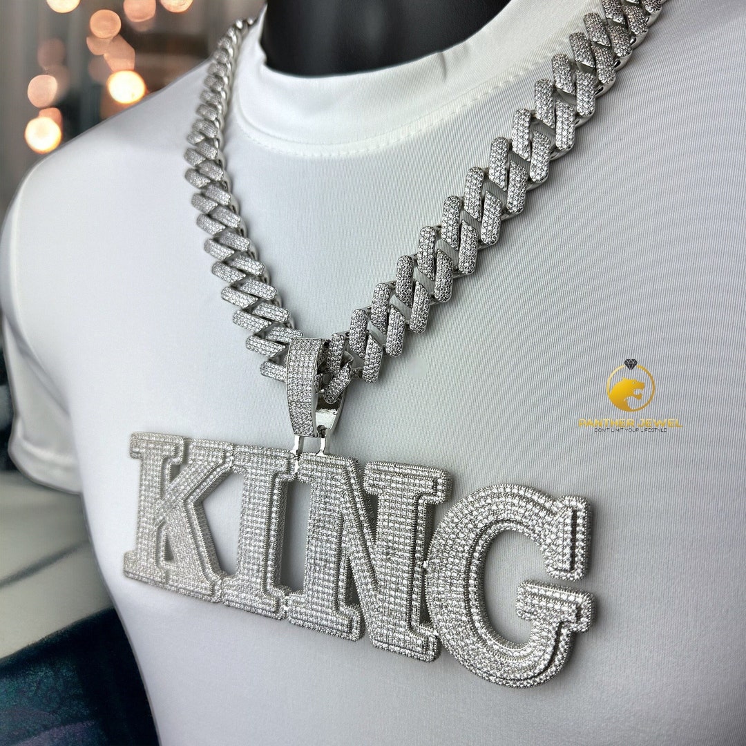 20mm Miami Cuban Chain Prong Settings Silver Plated Heavy King Custom ...