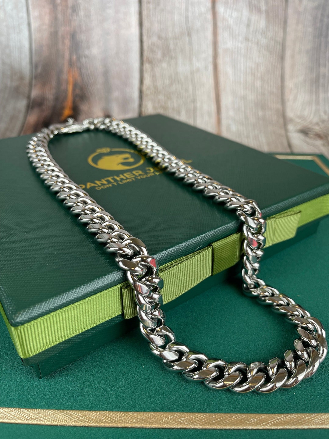 14mm 24inch Heavy Stainless Steel Cuban Link 8oz Weight Men Chain ...