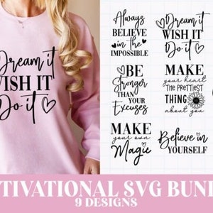 Motivational Quotes SVG Pack - Etsy
