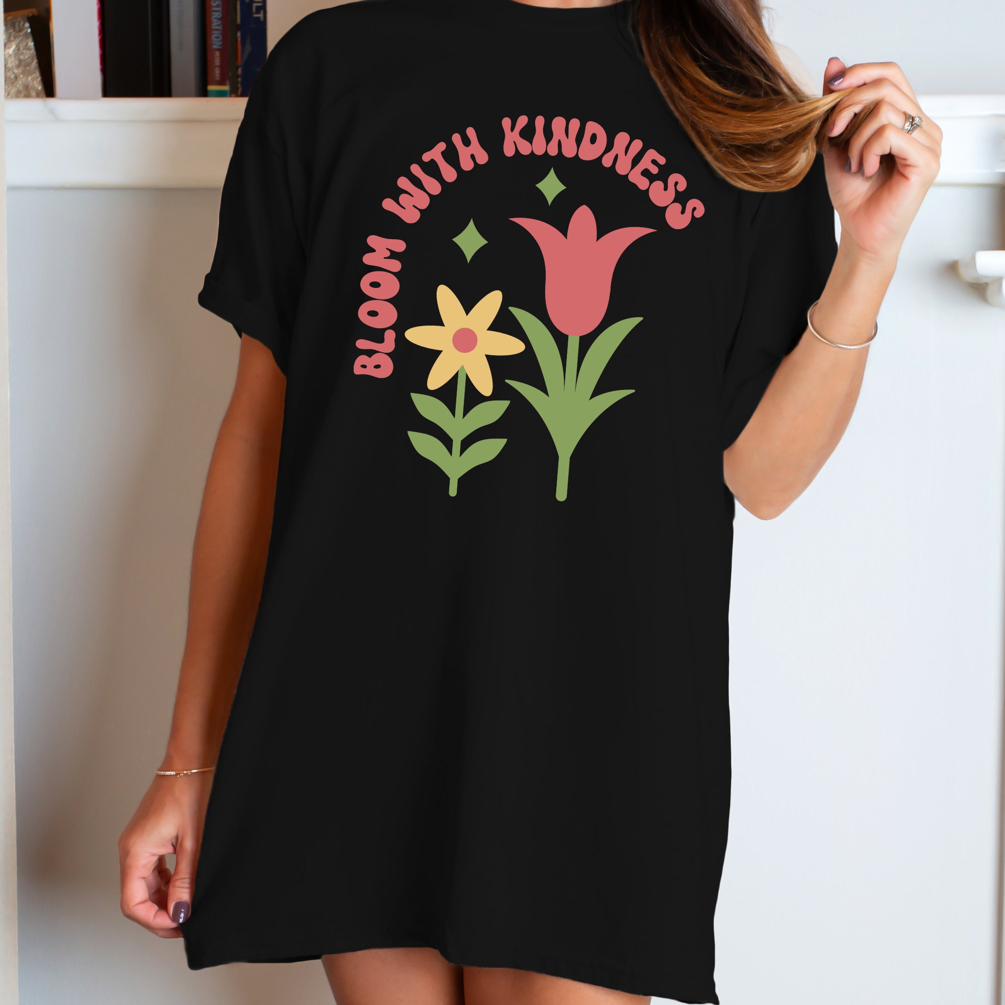 Vsco Tshirt Vsco Girl Bloom With Kindness Shirt Cute for Women Spring ...