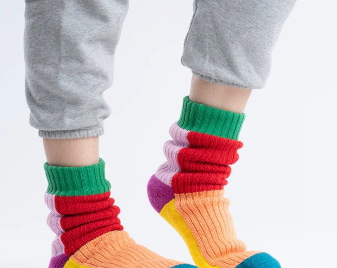 Cozy House Sock Cold Feet Sock for Her Gift for Him Knit Slipper Sock ...
