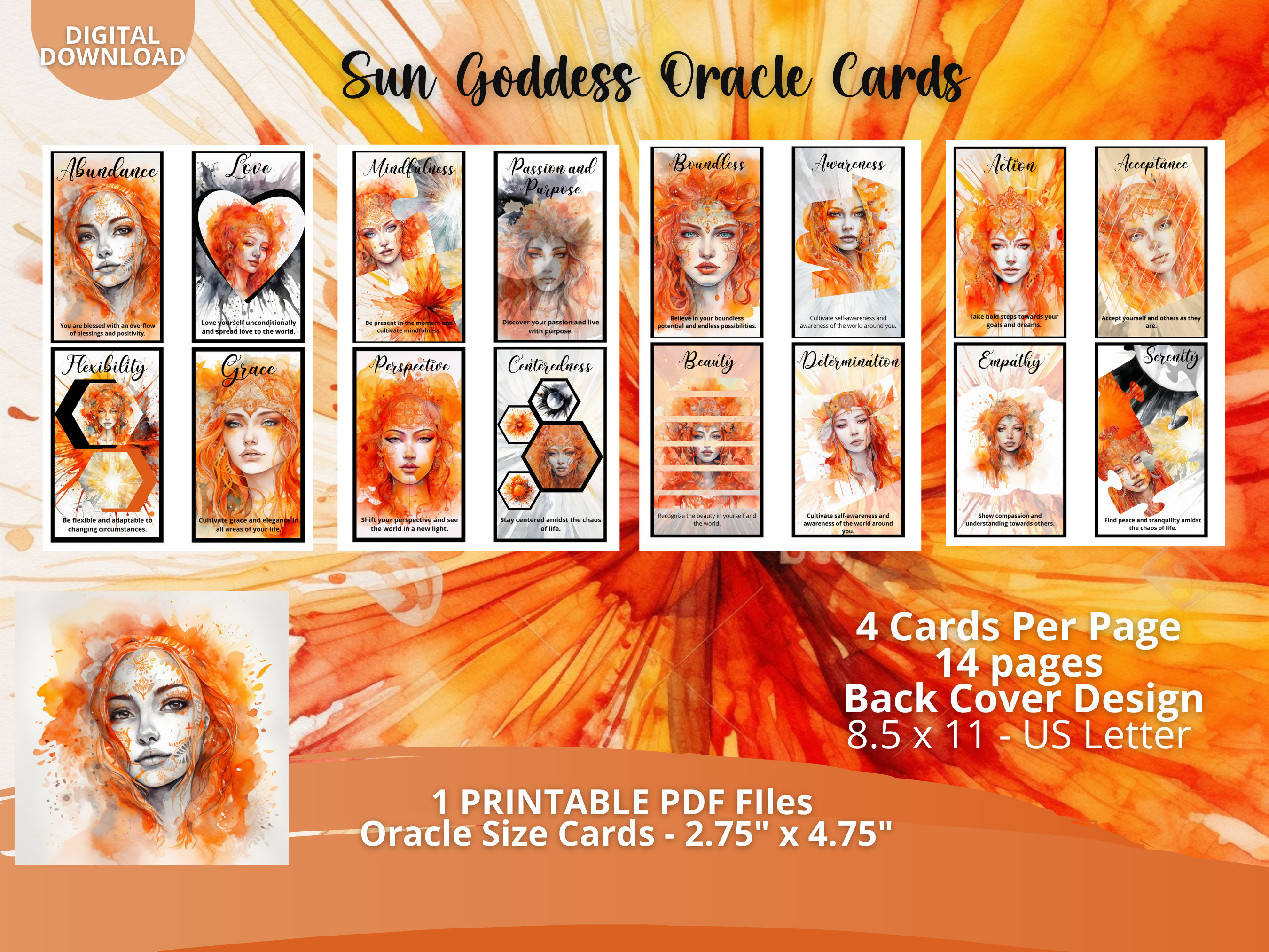 Printable Fairy Oracle Cards Deck Digital Tarot Cards Deck Guide Book ...