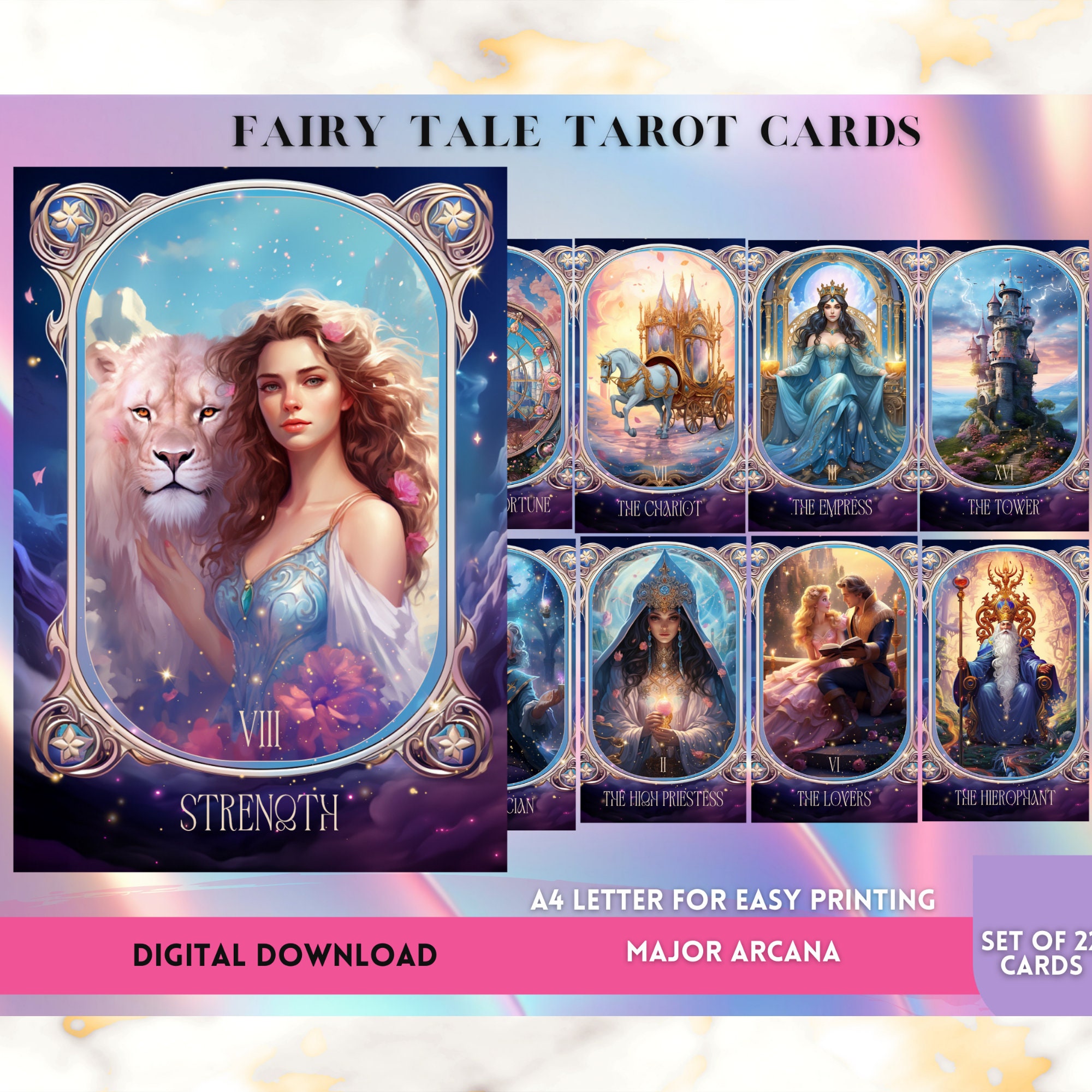 Digital Tarot Deck Mega Bundle, 5 in 1 Tarot Deck Bundle, Printable Tarot Deck, Tarot Beginner ...