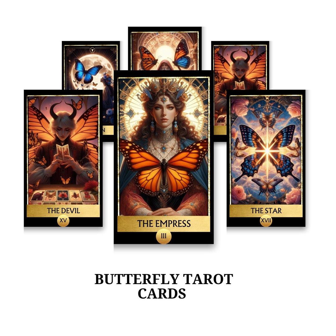 Butterfly Tarot Deck Digital Download Printable Tarot Cards Spiritual ...