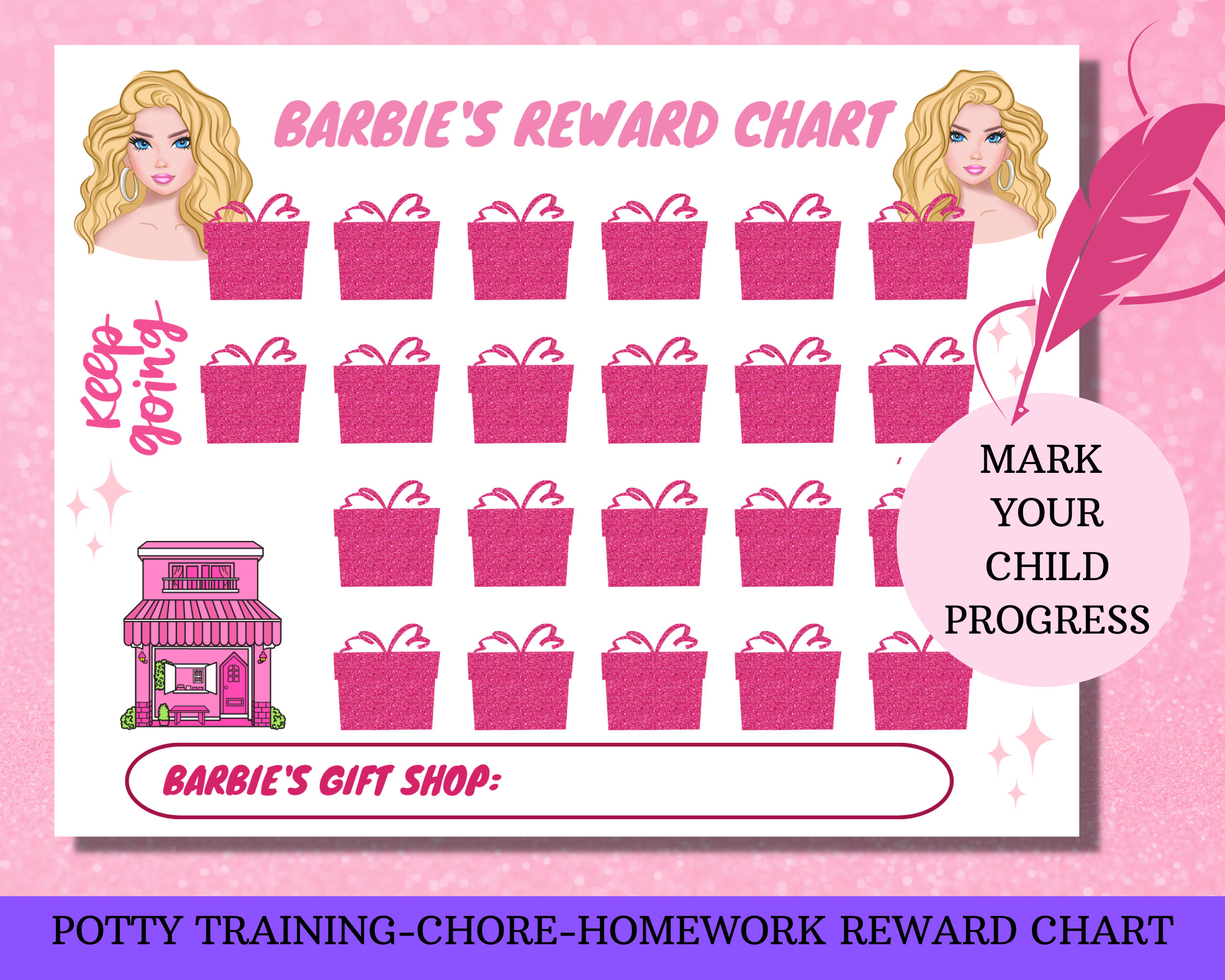 Printable Barbie Doll Potty Reward Chart Girls Barbie Reward - Etsy ...