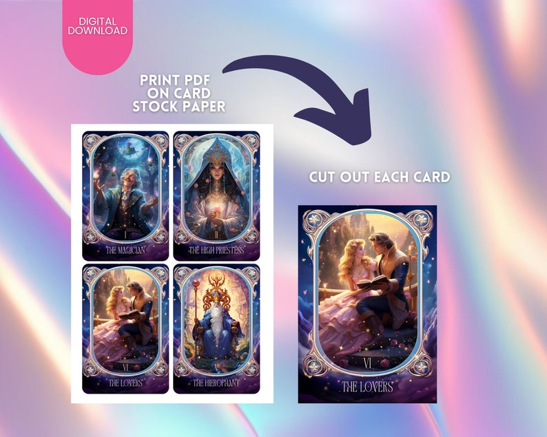 Printable Fairy Major Arcana Tarot Cards Deck Digital Tarot Cards Deck ...