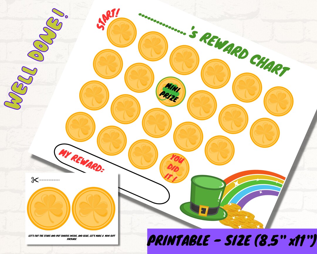Printable St. Patrick's Day Reward Chart Toddler Saint - Etsy Australia
