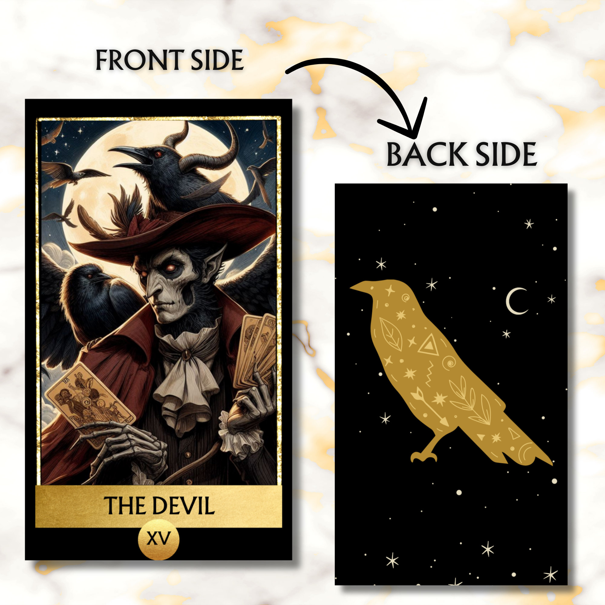 78 Tarot Cards Deck Raven Tarot Deck Digital Gothic Tarot Deck ...