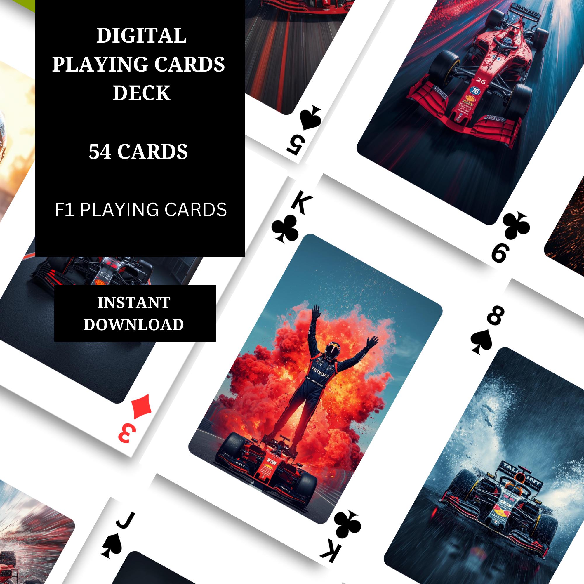 F1 Playing Cards Deck Printable Playing Cards Prints - Etsy