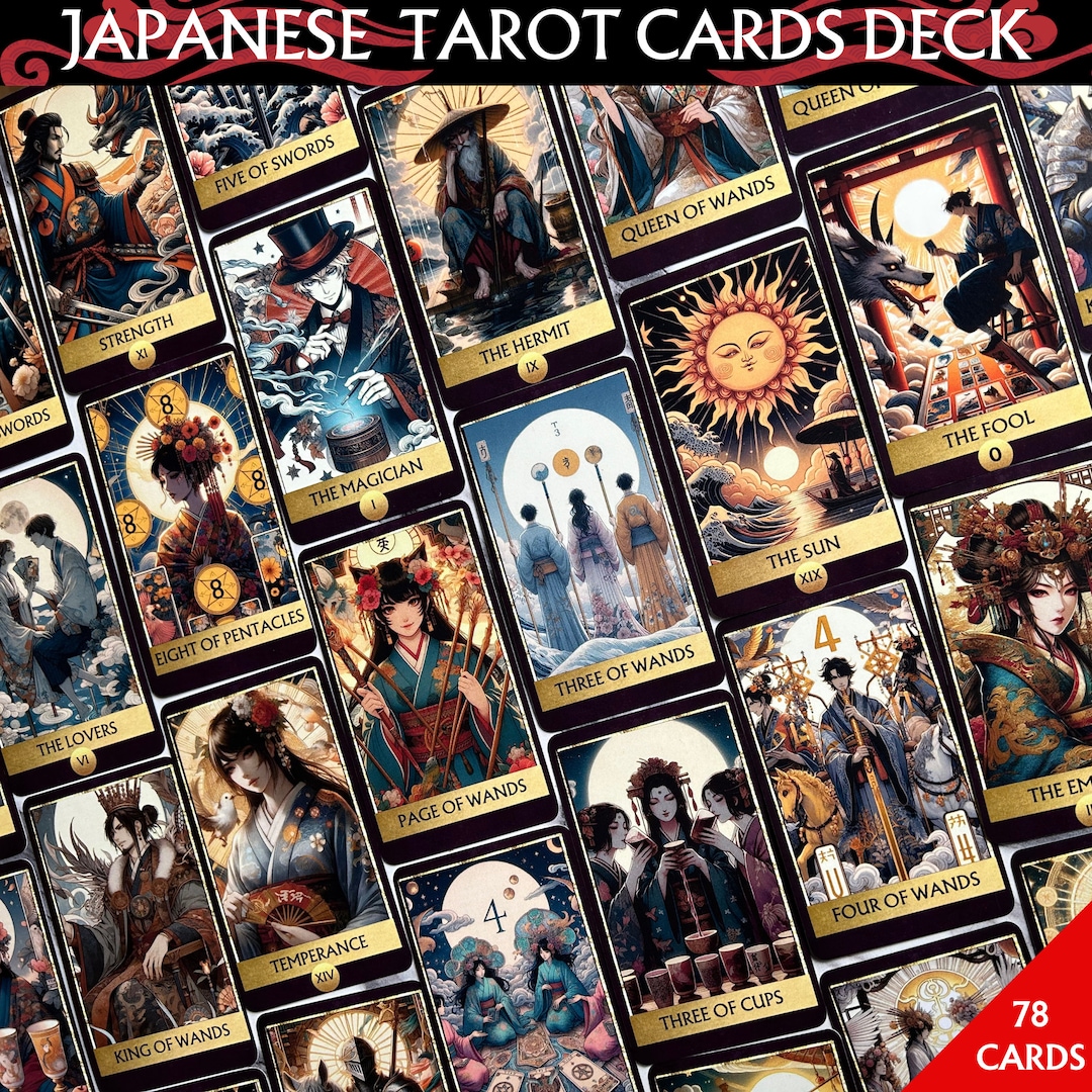 78 Tarot Cards Deck Japanese Tarot Deck Japan Tarot Cards Oracle Deck Unique Tarot Deck Tarot ...