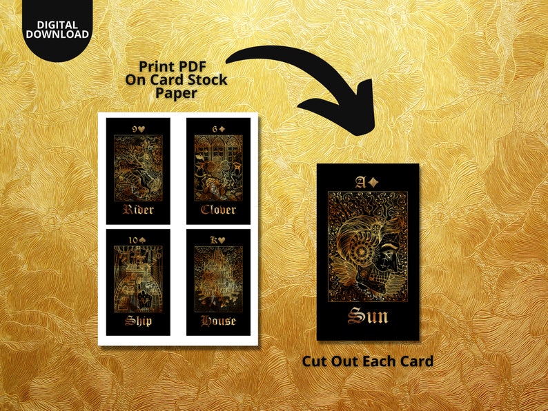 Printable Lenormand Gothic Mysteries Deck Oracle Cards Digital - Etsy