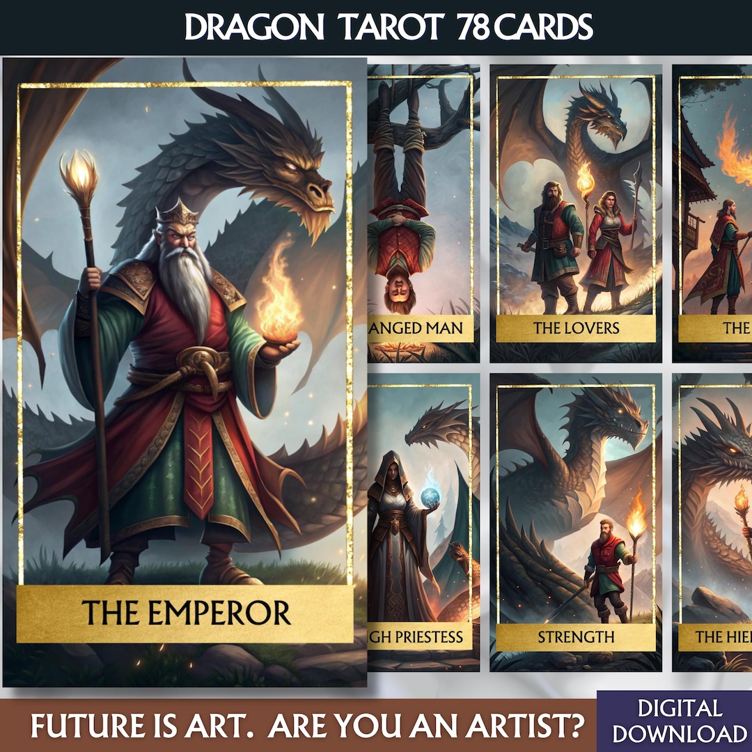 Dragon Tarot Cards 78 Tarot Cards Deck Printable Fulltarot Cards Deck ...
