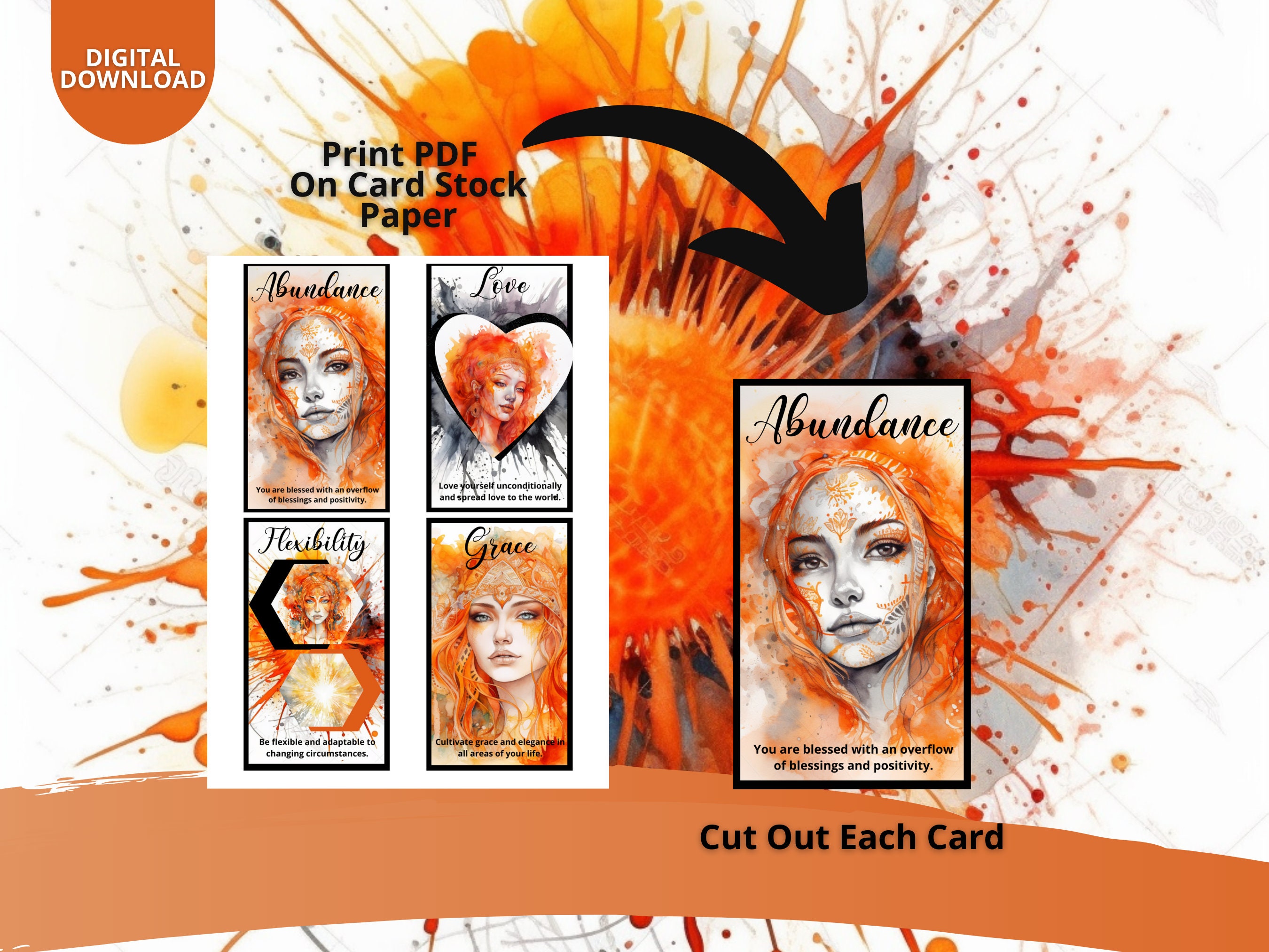 Printable Fairy Oracle Cards Deck Digital Tarot Cards Deck Guide Book ...
