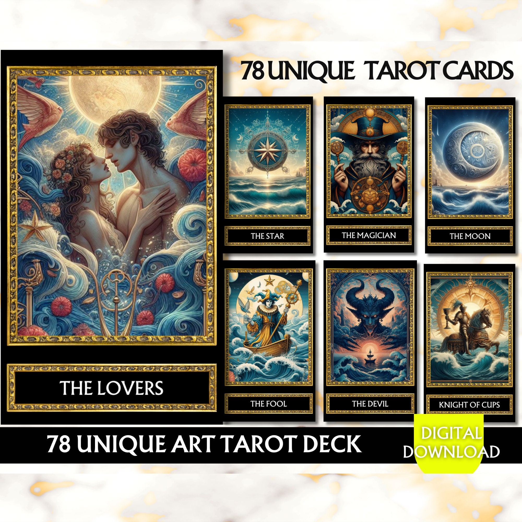 Printable Tarot Deck Bundle Digital Tarot Cards Bundle Artwork ...